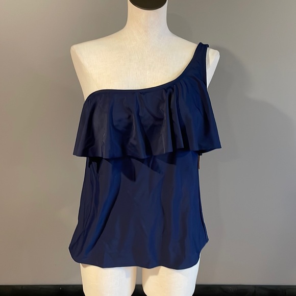 Kona Sol | Swim | Nwt Kona Sol Navy One Shoulder Tankini Large | Poshmark